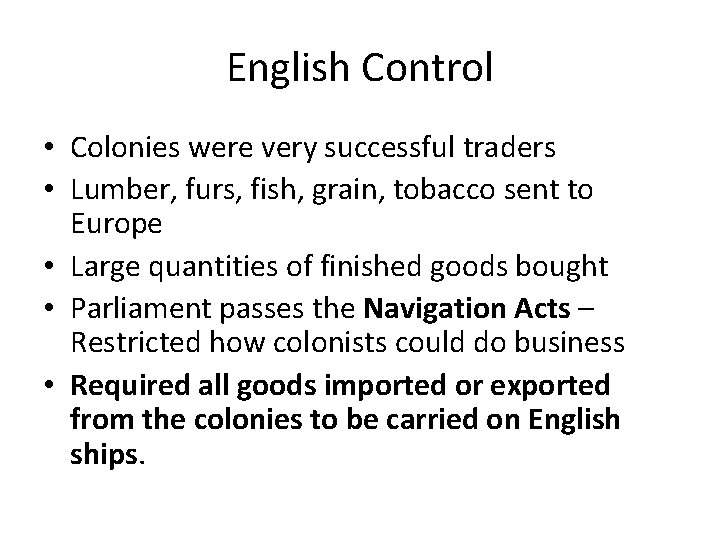Unit 1 Review Part II Colonial Life Bullets