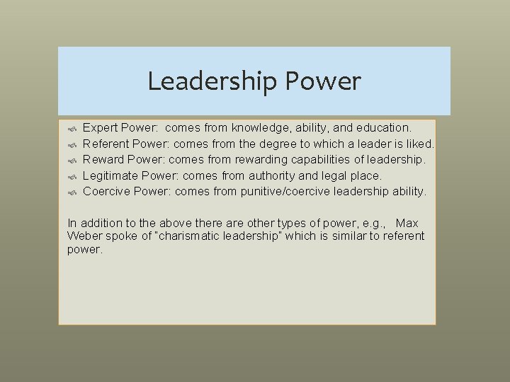 CHAPTER 10 Leadership Leading for Performance Political context