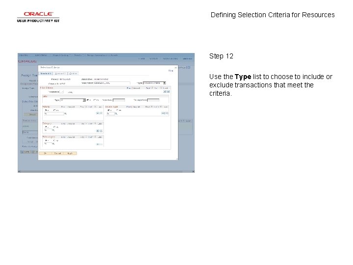 Defining Selection Criteria for Resources Concept Defining Selection
