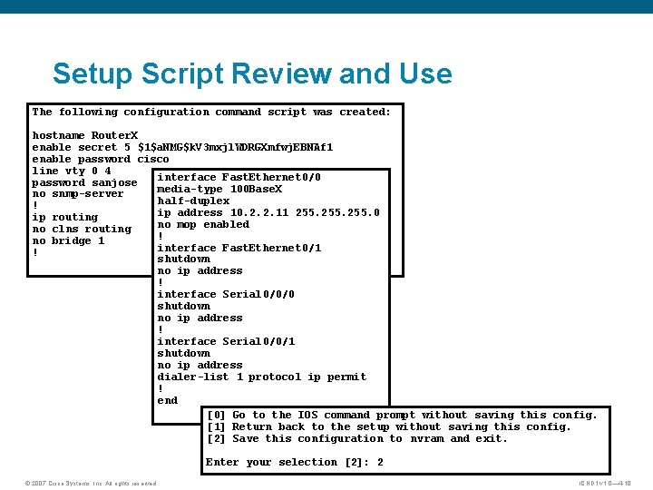 Starting a Router LAN Connections 2007 Cisco Systems