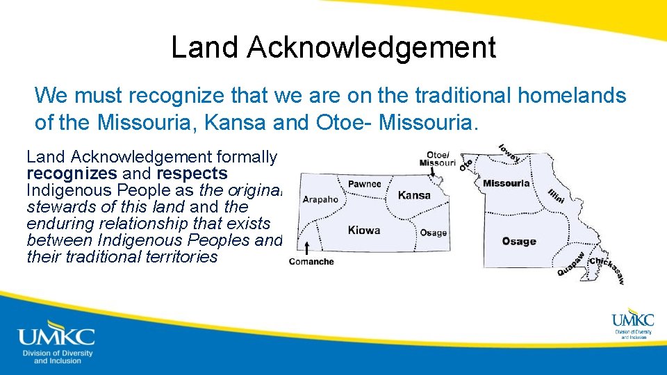 Land Acknowledgement We must recognize that we are