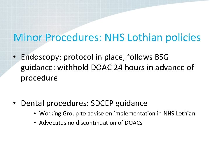 Use of direct oral anticoagulants DOACs in primary