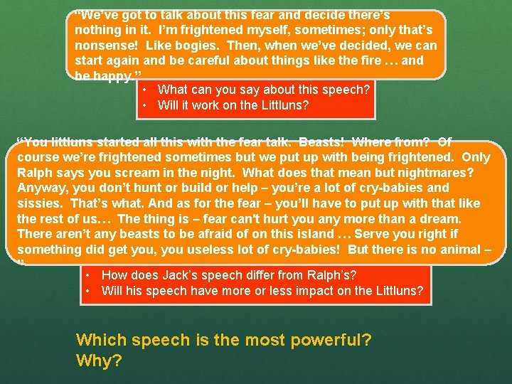 Chapter 5 Objectives To analyse Ralphs character transformation