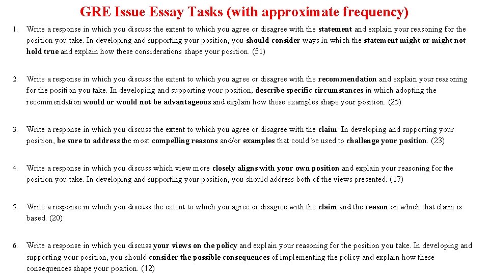 GRE ESSAY SUGGESTIONS Remember its just a draft