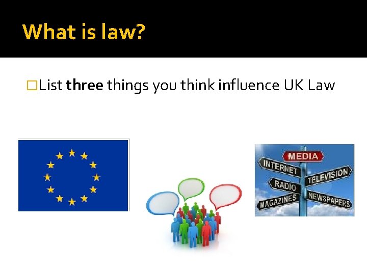 What is law List three things you think