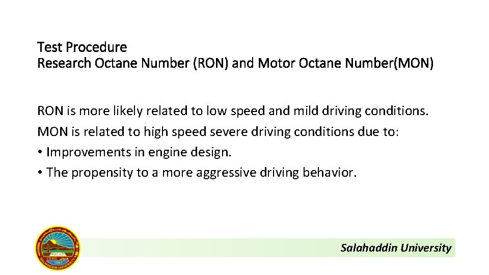 Octane Number The Scale for Gasoline Antiknock Quality