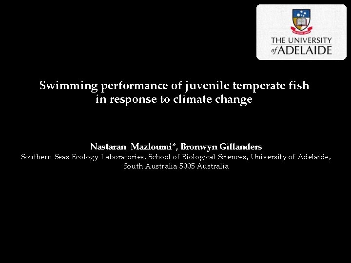 Swimming performance of juvenile temperate fish in response