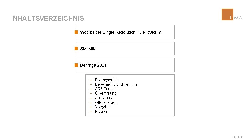 BEITRGE ZUM SINGLE RESOLUTION FUND SRF 2021 INFORMATION