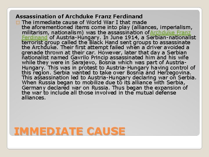 CAUSES OF WORLD WAR 1 VIDEO TRIPLE ENTENTE