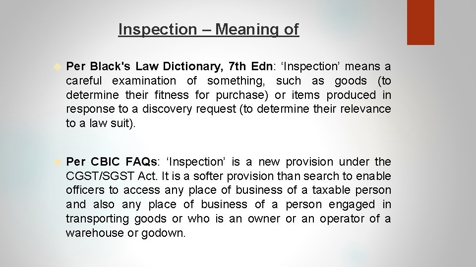 Inspection Search Seizure Arrest V RAGHURAMAN ADVOCATE Inspection