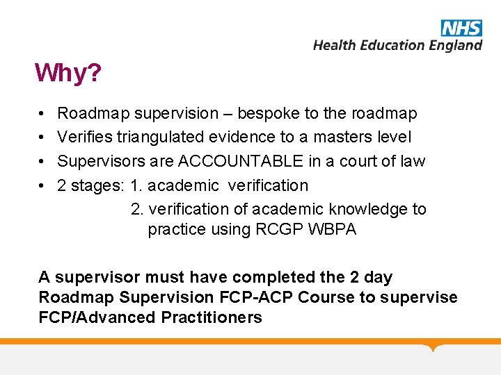 First Contact PractitionerAdvanced Practice Roadmap Supervision Key Points
