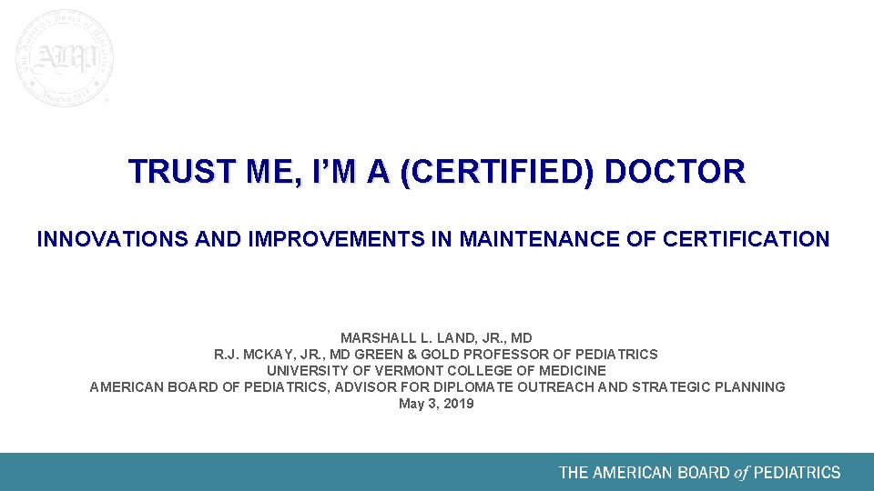 TRUST ME IM A CERTIFIED DOCTOR INNOVATIONS AND