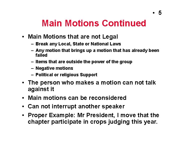 1 Parliamentary Procedure Original Power Point Created by