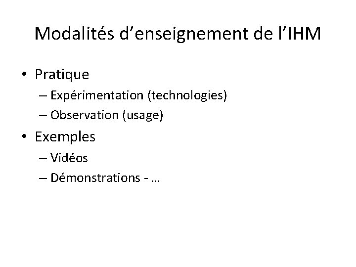 UNIT IHM composants pdagogiques pour lenseignement de linteraction