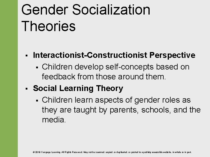 Chapter 3 Gender Identities and Families 2018 Cengage