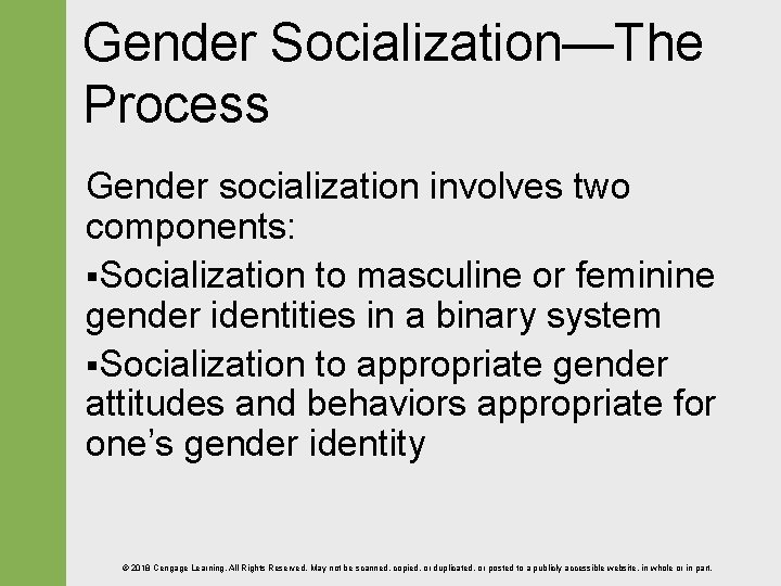 Chapter 3 Gender Identities and Families 2018 Cengage