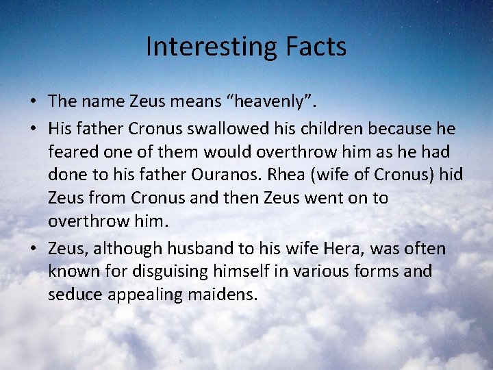 ZEUS By Alex Matt Background Zeus is the