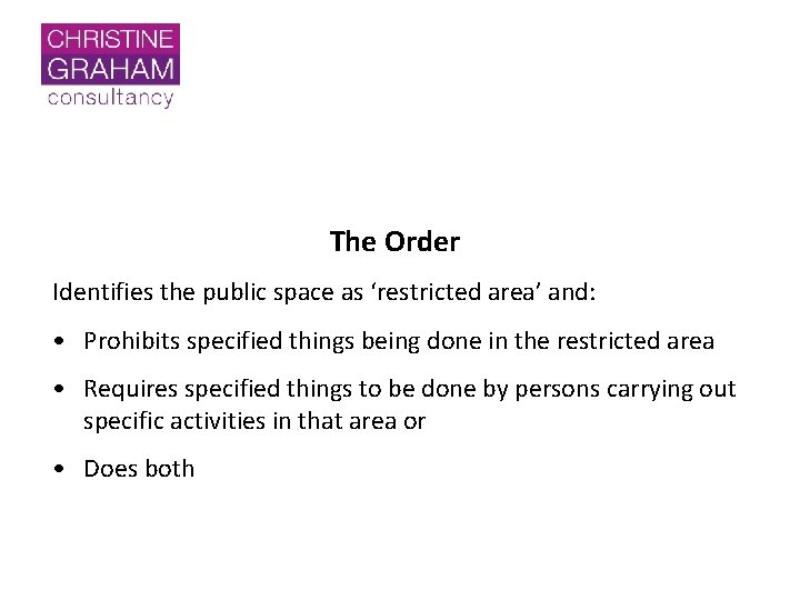 Public Spaces Protection Orders Introduction to Public Spaces