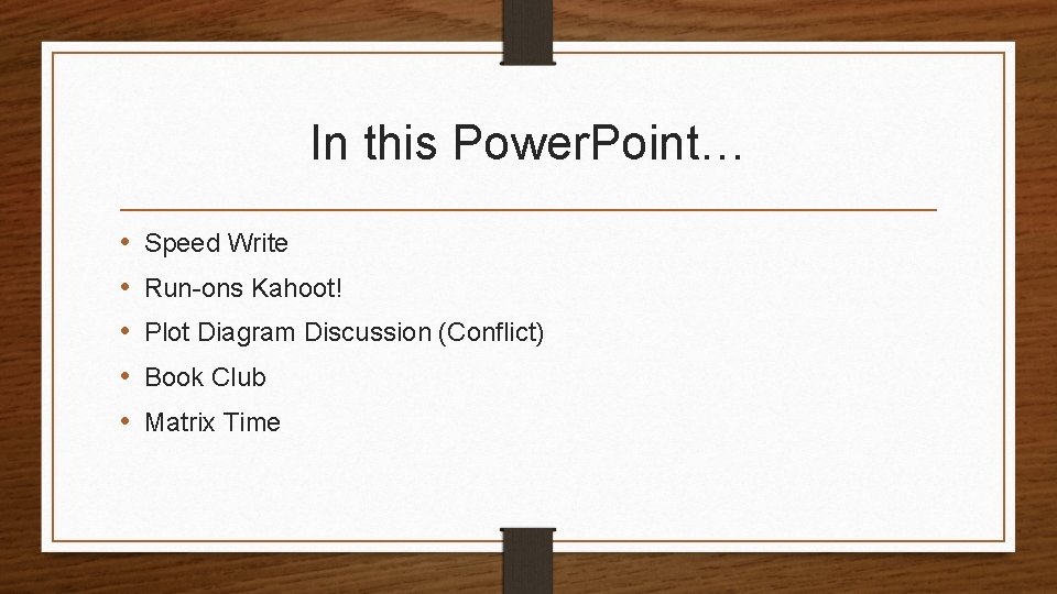 In this Power Point Speed Write Runons Kahoot