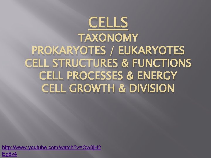 CELLS TAXONOMY PROKARYOTES EUKARYOTES CELL STRUCTURES FUNCTIONS CELL
