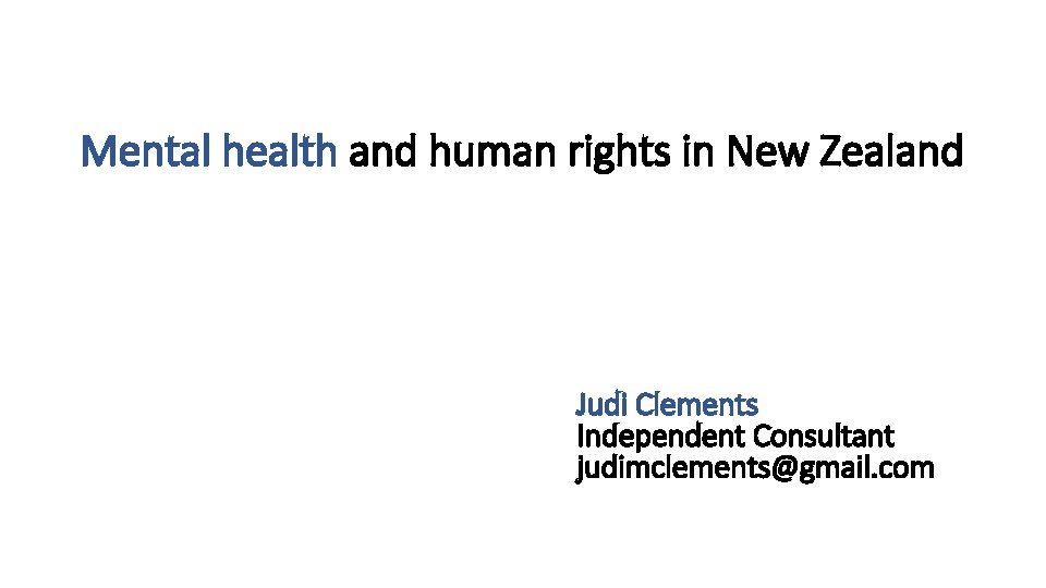 Mental health and human rights in New Zealand