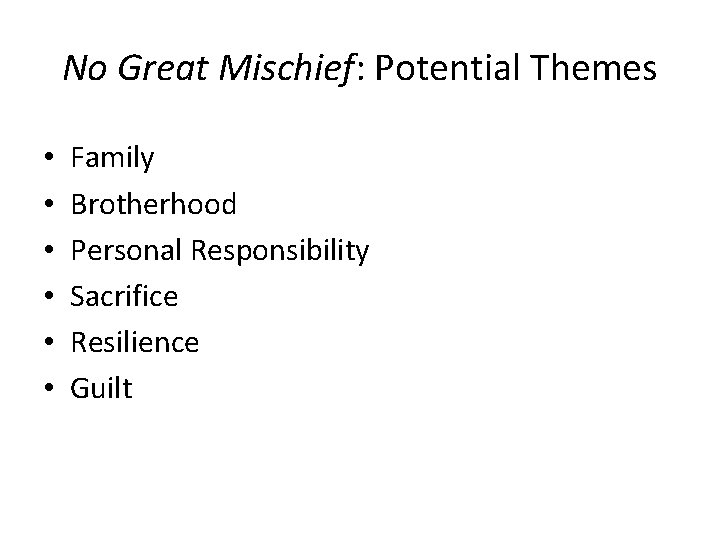 4 UI Book Club Novels No Great Mischief