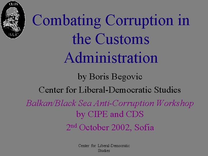 Combating Corruption in the Customs Administration by Boris