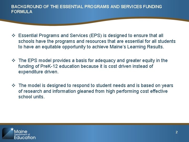 Essential Programs and Services Overview Joint Standing Committee
