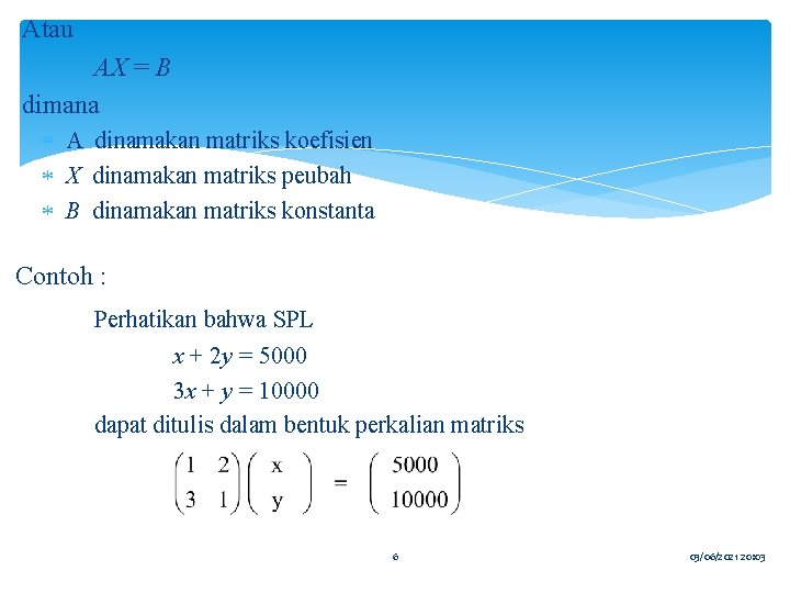 Sistem Persamaan Linier SPL Zulfikar Sembiring Definisi Suatu