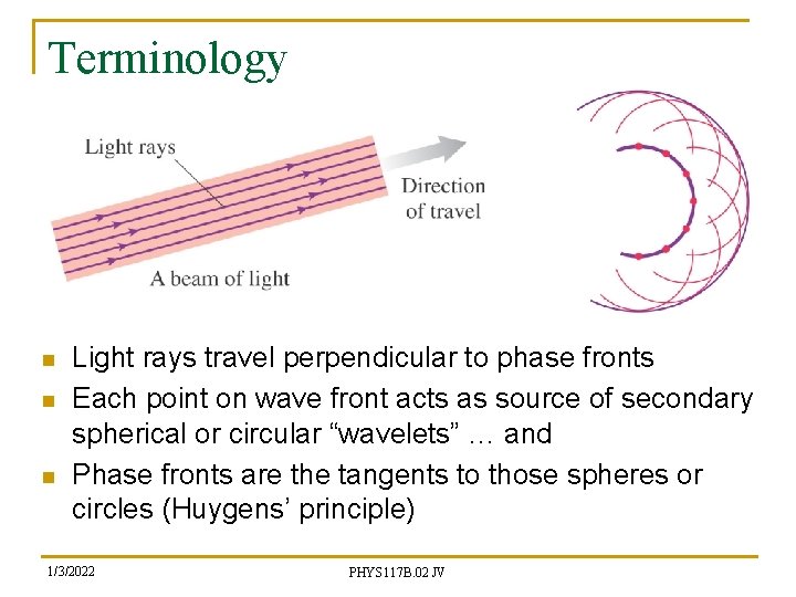 Physics 117 B 02 March 19 Ray Optics