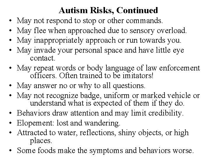 Safety Considerations for Parents of Individuals with Autism