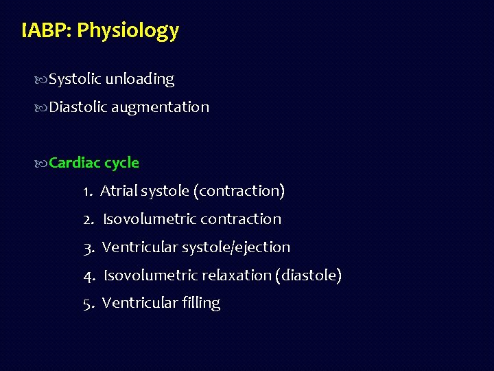 IABP Intraaortic balloon pump counterpulsation Acute circulatory support