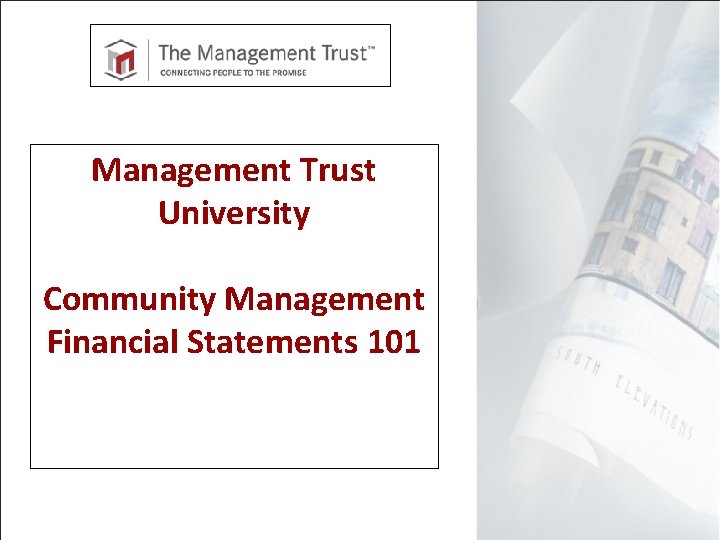 Management Trust University Community Management Financial Statements 101