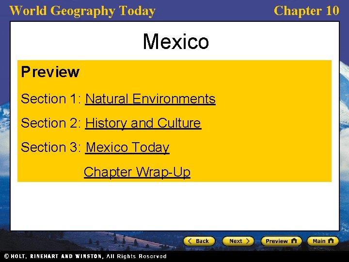 World Geography Today Mexico Preview Section 1 Natural