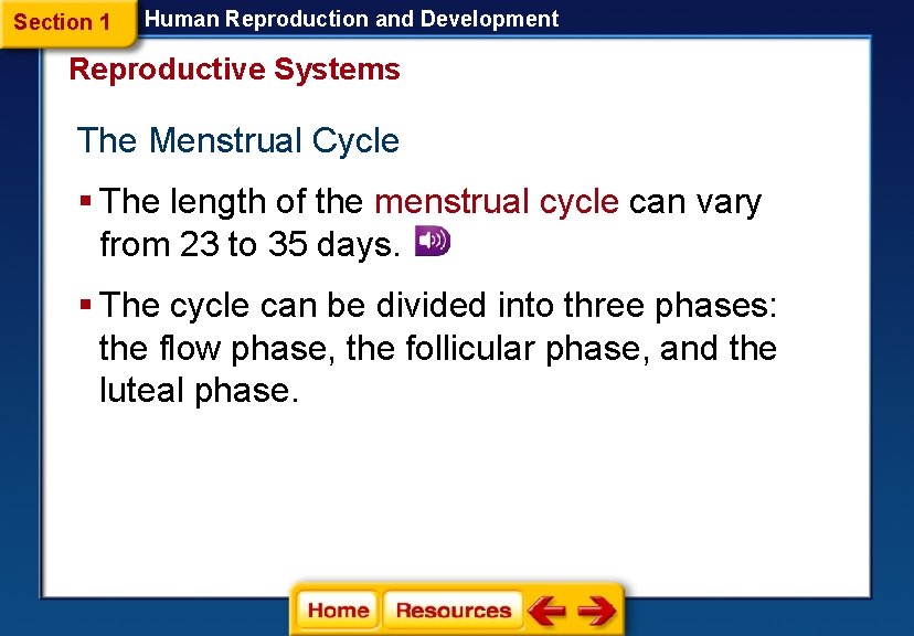 Human Reproduction and Development Section 1 Reproductive Systems
