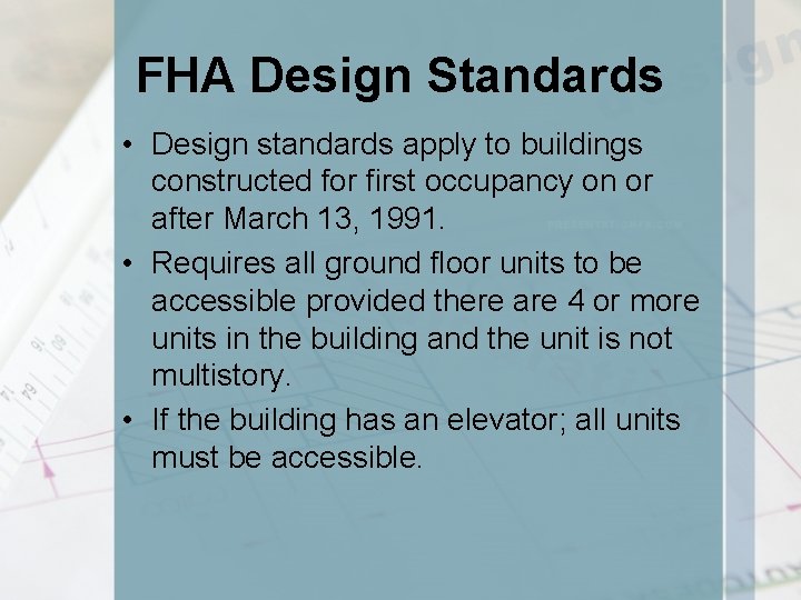 Fair Housing Act Section 504 Accessibility Requirements For