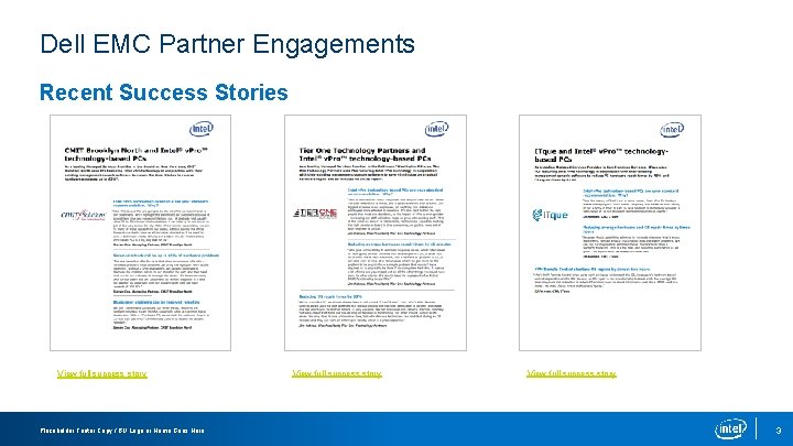 Dell EMC Intel SMB Partner MSP Recent Content