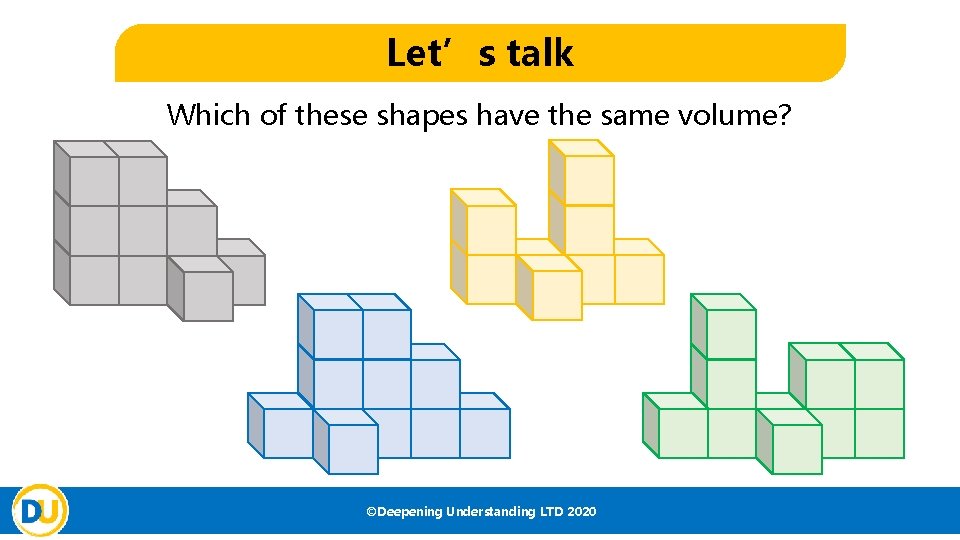 Progression in Mastery Year 6 Volume Counting Cubes