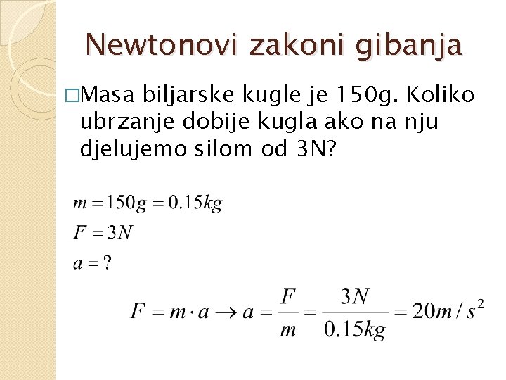 DINAMIKA PONAVLJANJE SADRAJ Newtonovi Sila zakoni gibanja trenja