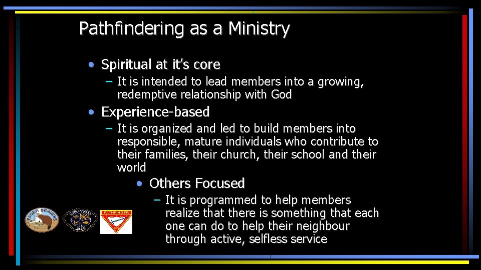 Pathfinder Basic Staff Training Pathfinder Club Emblem White