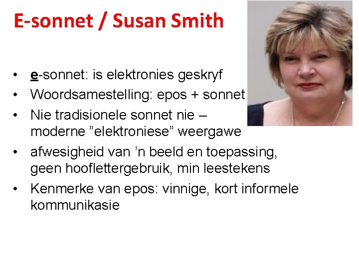 esonnetepos Esonnet Susan Smith esonnet is elektronies geskryf