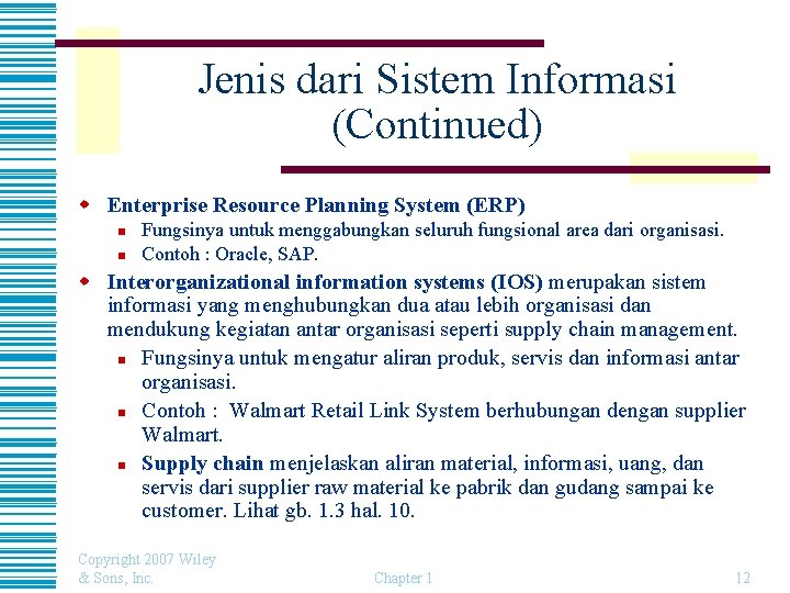Chapter 1 Sistem Informasi Konsep dan Management w