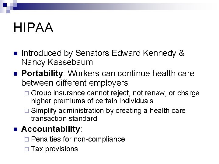 Health Insurance Portability Accountability Act HIPAA 1996 Introduction