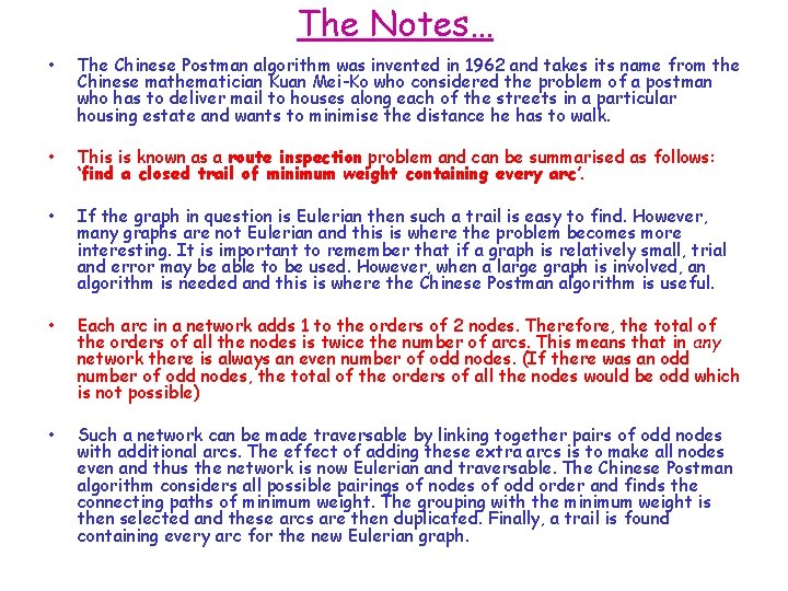 Discrete Maths Chapter 5 Route Inspection Lesson 1