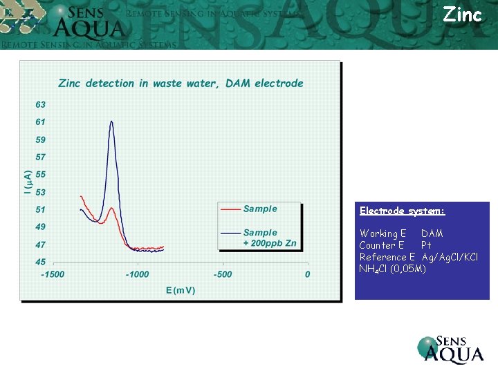 Zinc Electrode system Working E DAM Counter E