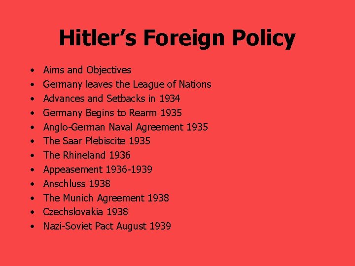 Hitlers Foreign Policy Leaving Cert History Revision Presentation