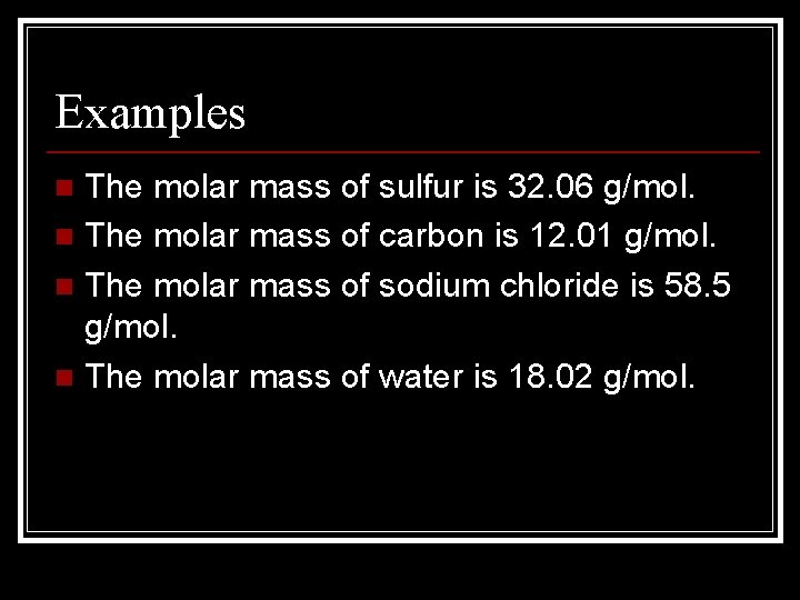 The Mole part I Glencoe Chapter 11 Sections