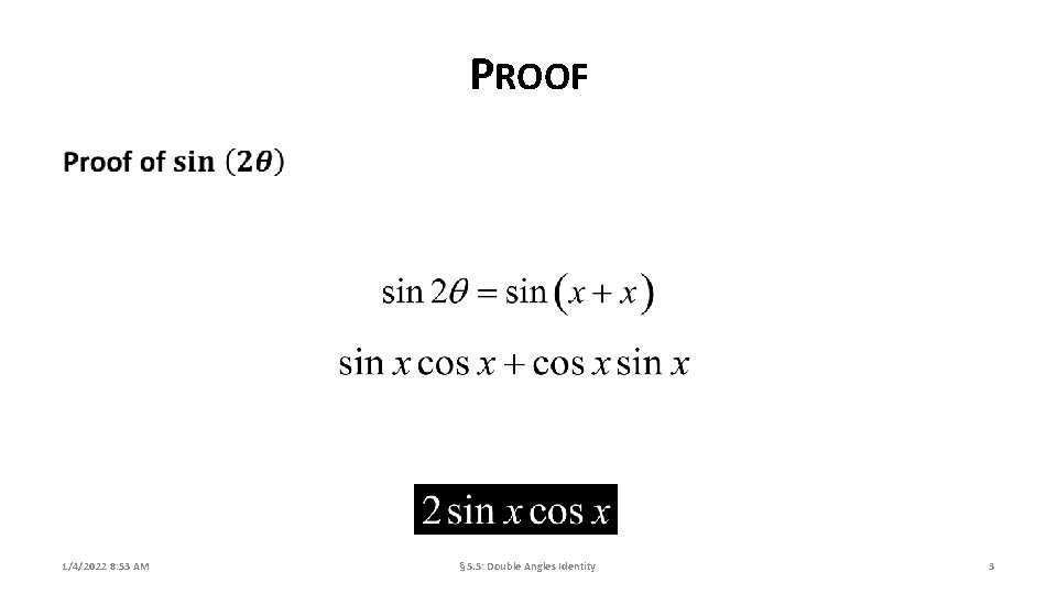 DOUBLE ANGLES Section 5 5 Precalculus Pre APDual