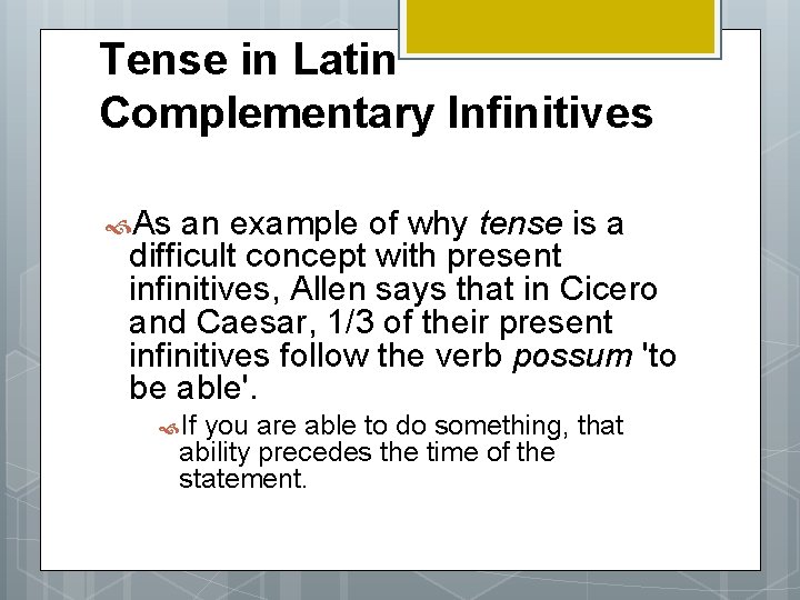 I Infinitive Basics Marsh Latin wordpress com What