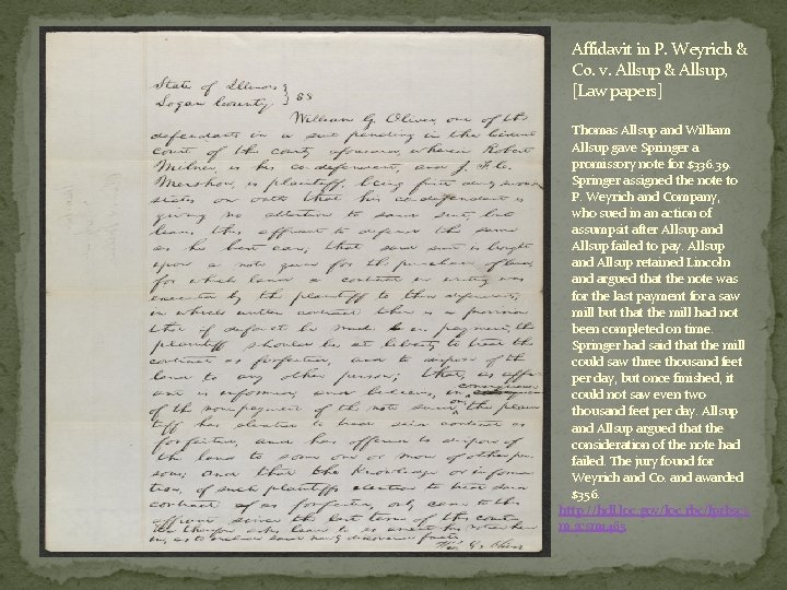 Lincoln Lawyer Breana Dieckow 2 nd hour Abraham